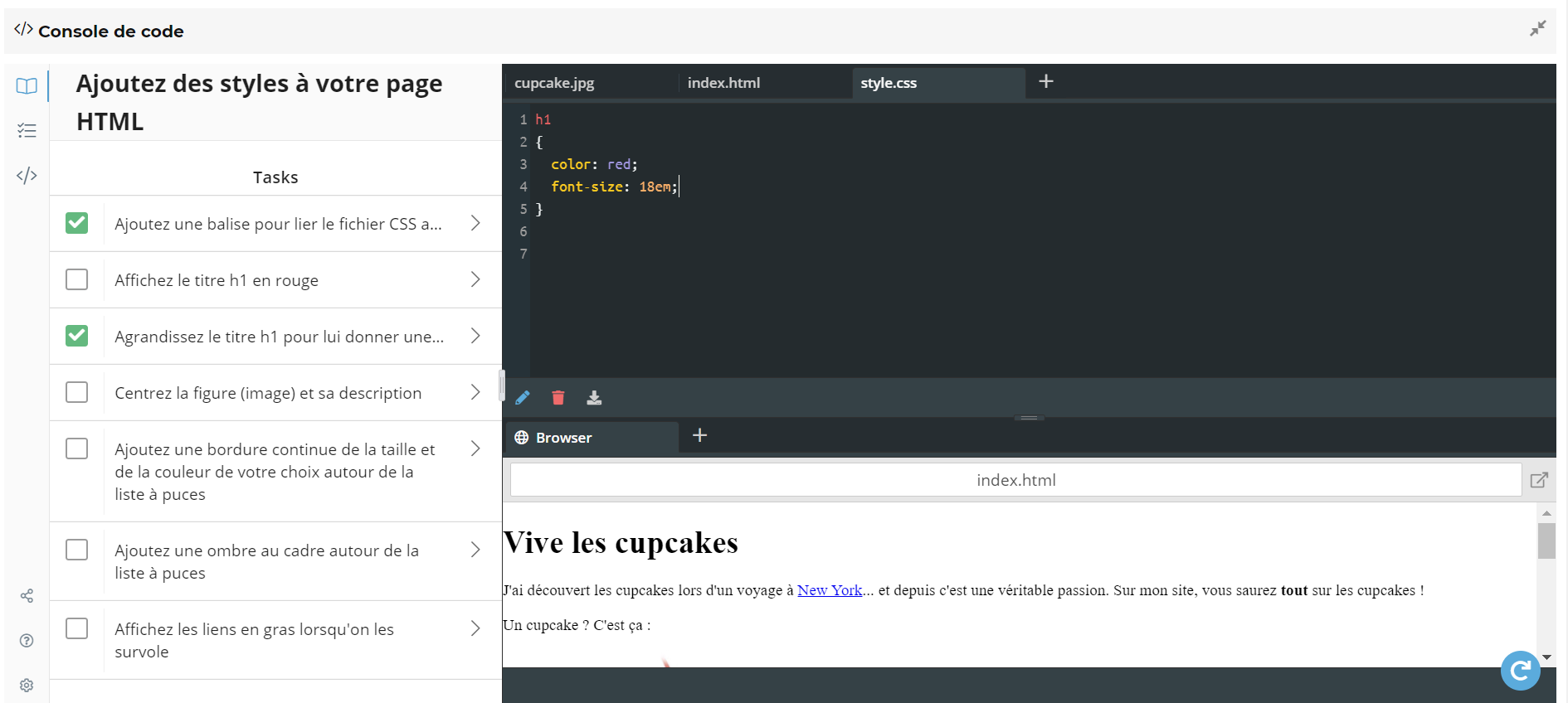 [Résolu] Afficher son titre h1 en rouge par StacyJbn - page 1 - OpenClassrooms
